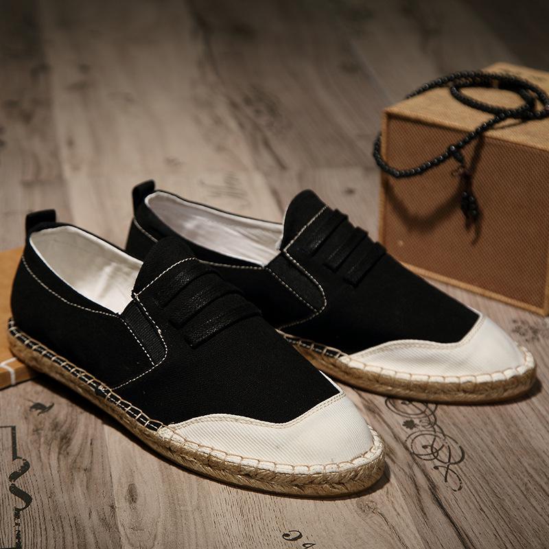 Buy Men Causal Shoes Breathable Wide Slip on Canvas Sneakers Male Linen ...