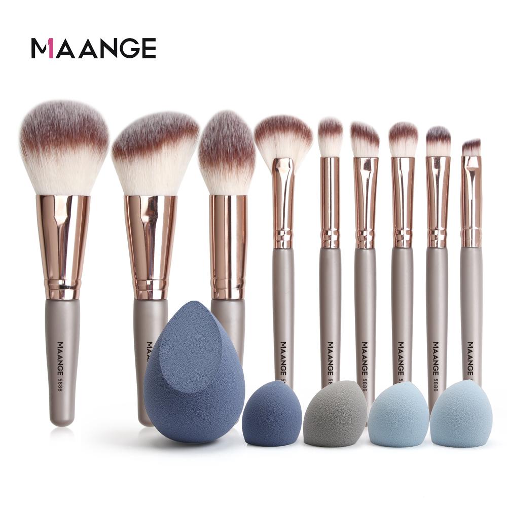 Buy 9Pcs Mini Makeup Brushes Set with 5Pcs Makeup Puff Sponges Makeup ...