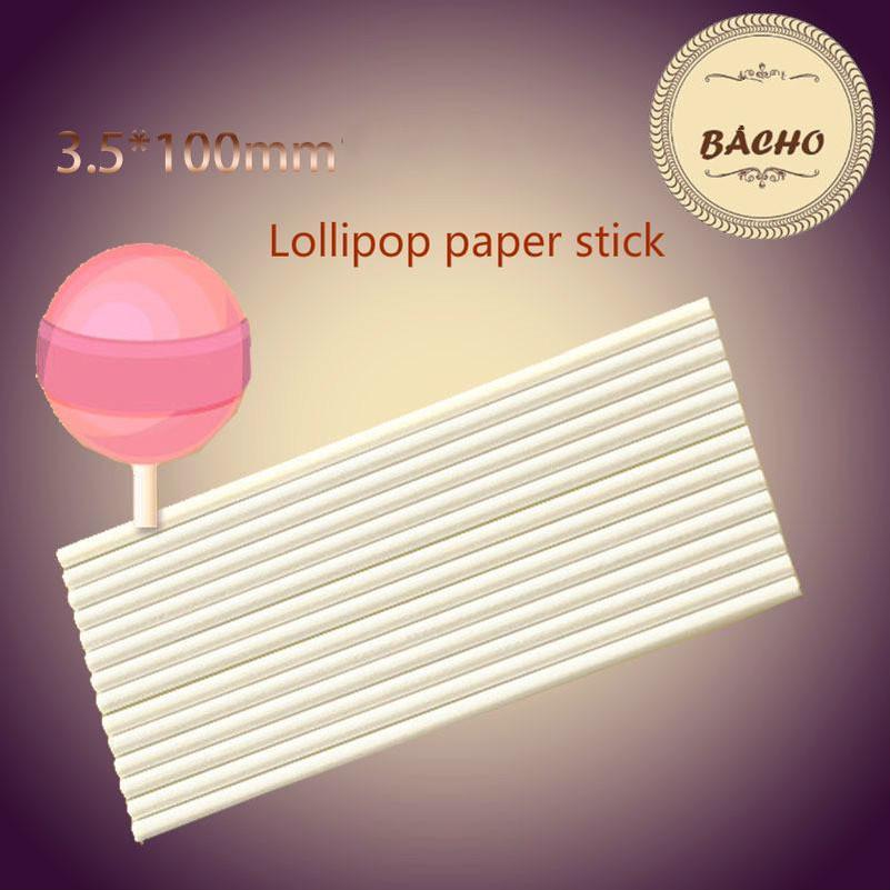 Buy 100Pcs 10cm Lollipop Paper Stick Environmentally Friendly Food ...