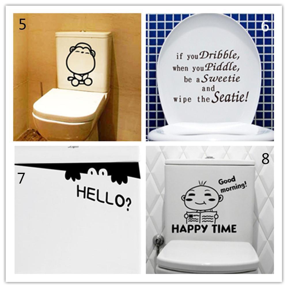 Buy Funny Bathroom Toilet Sticker Cartoon Wall Sticker Art Mural ...
