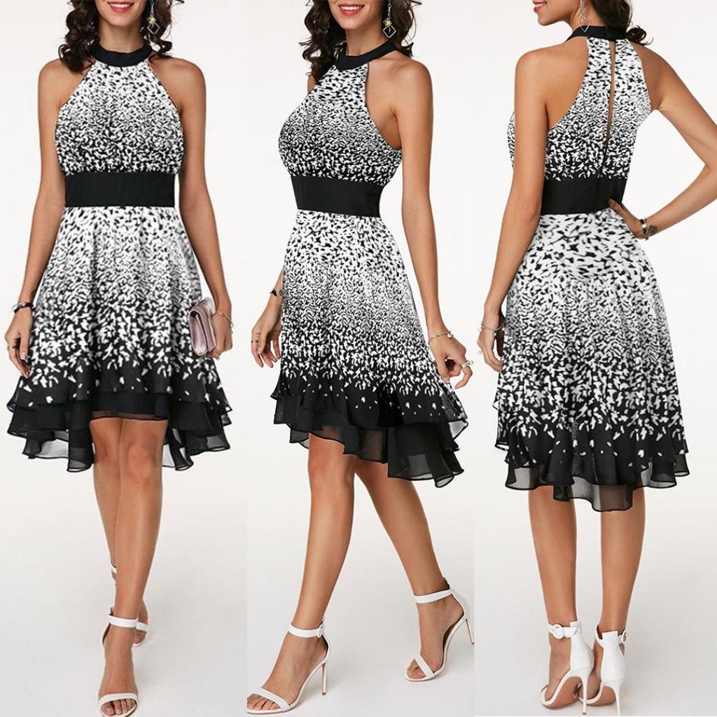 XLB Plus Size The Stylish Ladies Sleeveless Waist Layered Chiffon ...