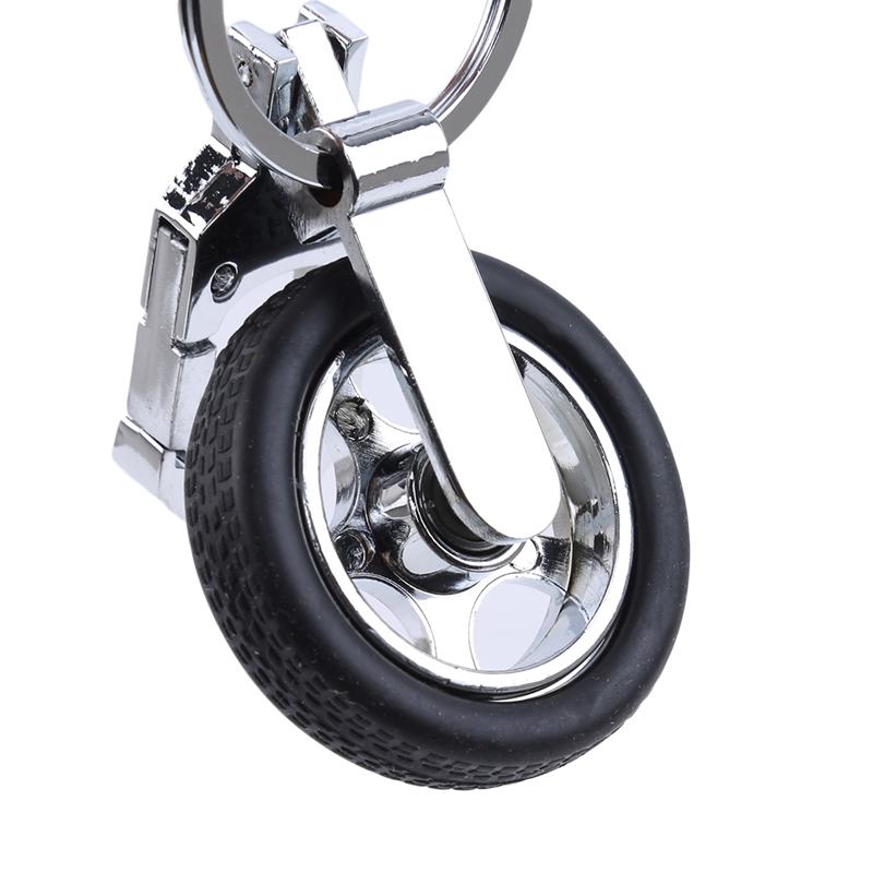 Buy Fashion Anti-real Rotating Tire Keychain Creative Car Logo Key Ring ...