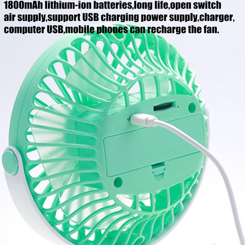 Buy 3Colors Whale Clip Fan Mini USB Rechargeable Quiet Cooling Desk ...