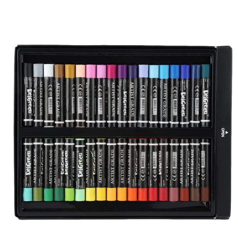 DelGreen 12/24/36 Colors Oil Round Pastel Set Assorted Artists Stick ...