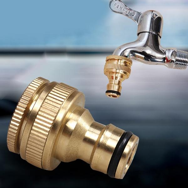 Solid Brass Threaded Hose Water Pipe Connector Kitchen Adaptor Fitting ...