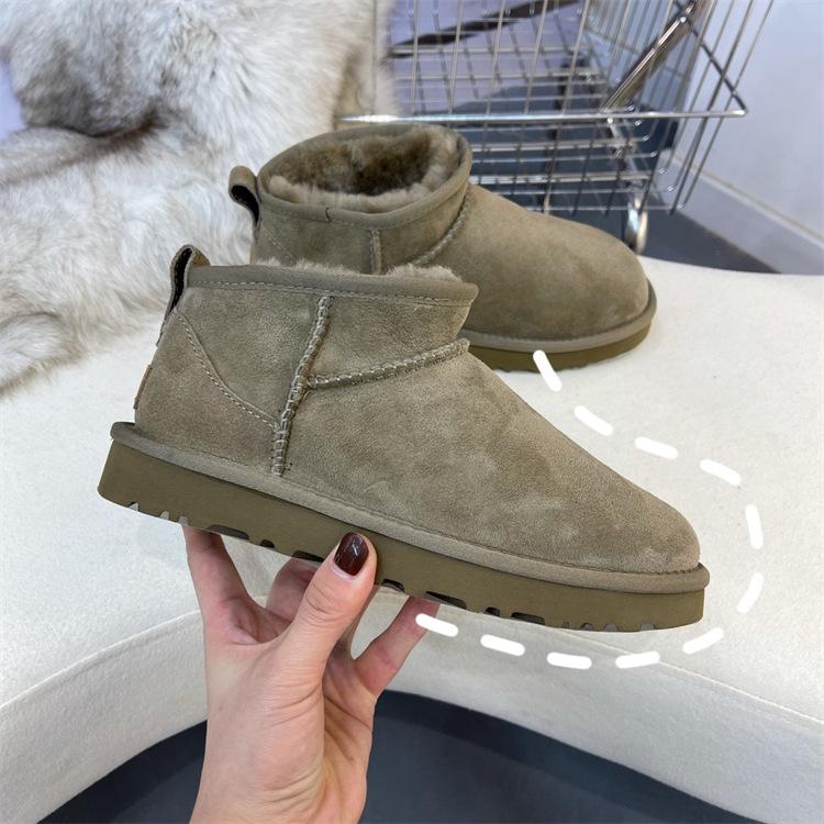 Buy Fur Integrated Snow Boots Women's 2021 Autumn Winter Zipper Short ...