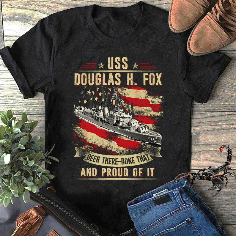 Cheap Navy Veteran Proud Uss Douglas H Fox Black Cool Tee Men Retro ...