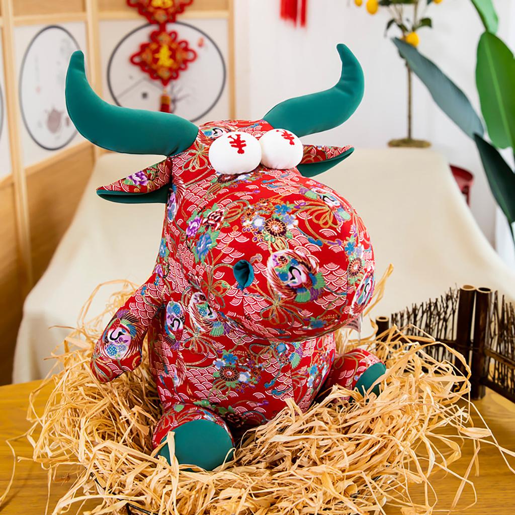 Cheap 2021 Year Cattle Ox Mascot Stuffed Shape Plush Toy Doll Home ...
