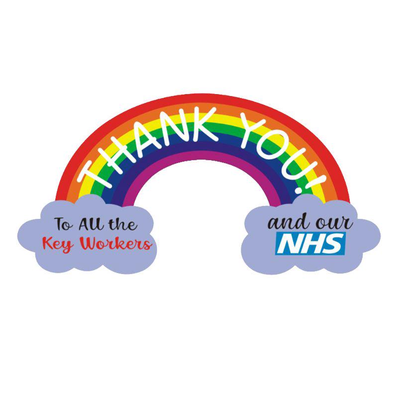 Buy Thank You NHS Stickers Rainbow Waterproof Vinyl Signs Window Car ...