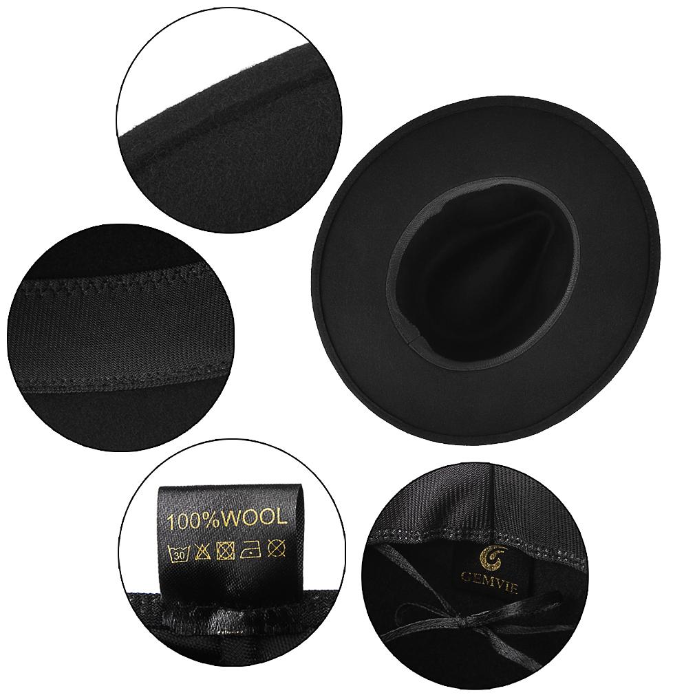 Vintage Metal Feather Decor Trilby Hat Flat Top Felt Hat Wool Fedora ...