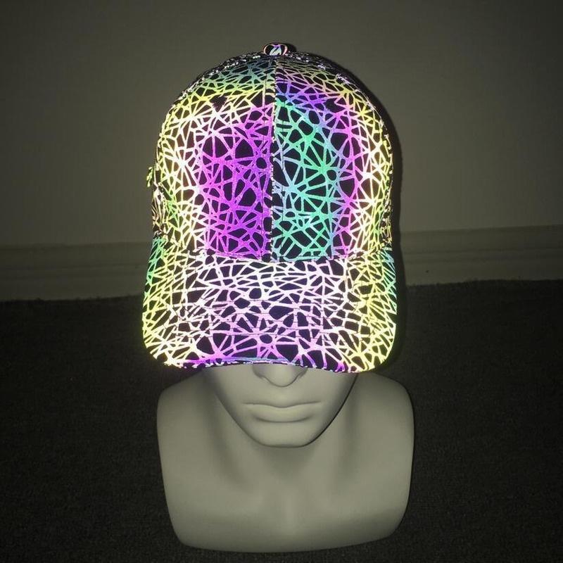 Buy Lightning Reflective Baseball Cap Nightclub Hip Hop Punk Sun Visor ...