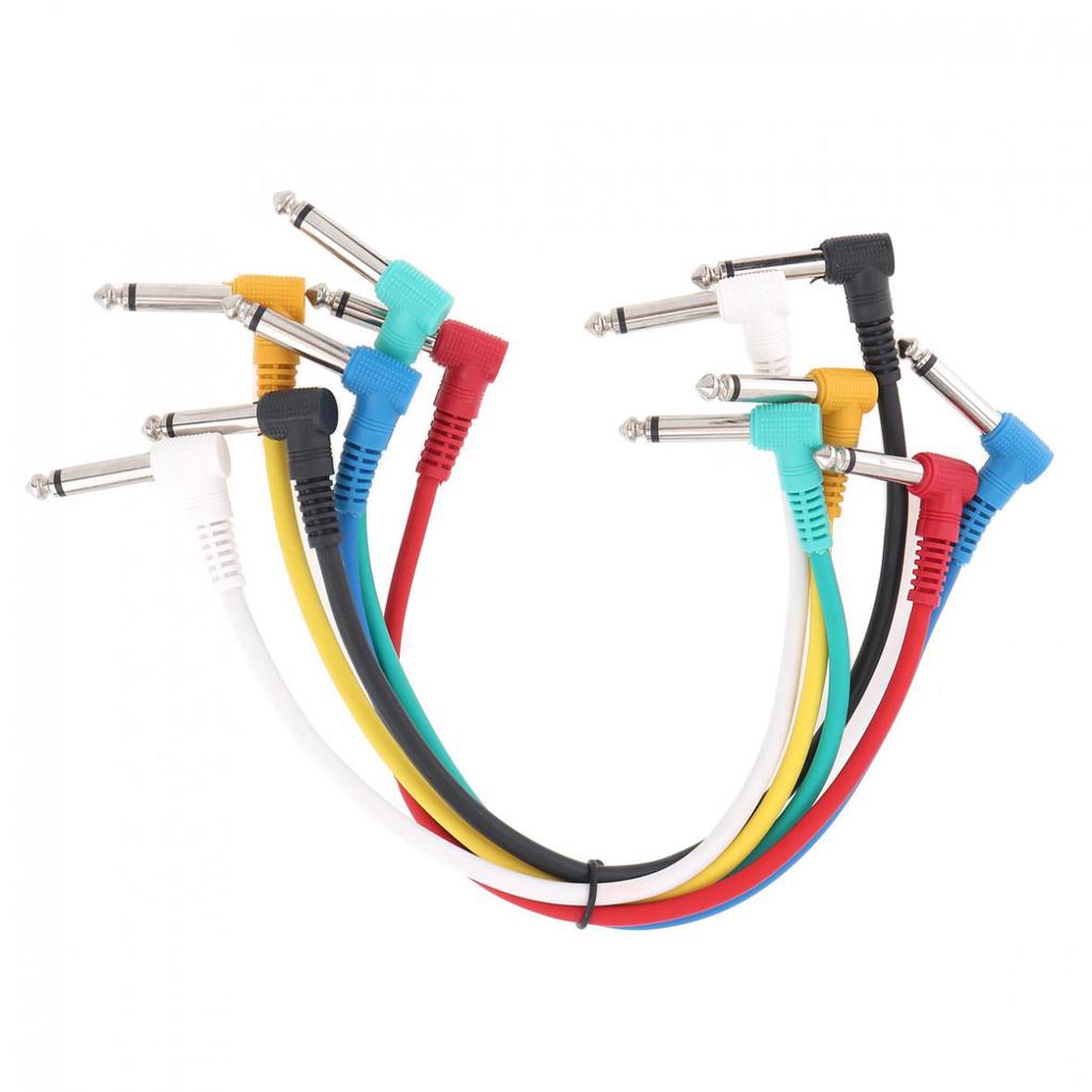 Cheap 6pcs/lot 22cm Colorful Audio Cable Angled Plug 6.35mm Leads Patch ...