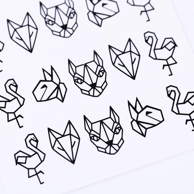 24 Sheets Random Pattern Geometry Flower Necklace Moon Water Decals ...