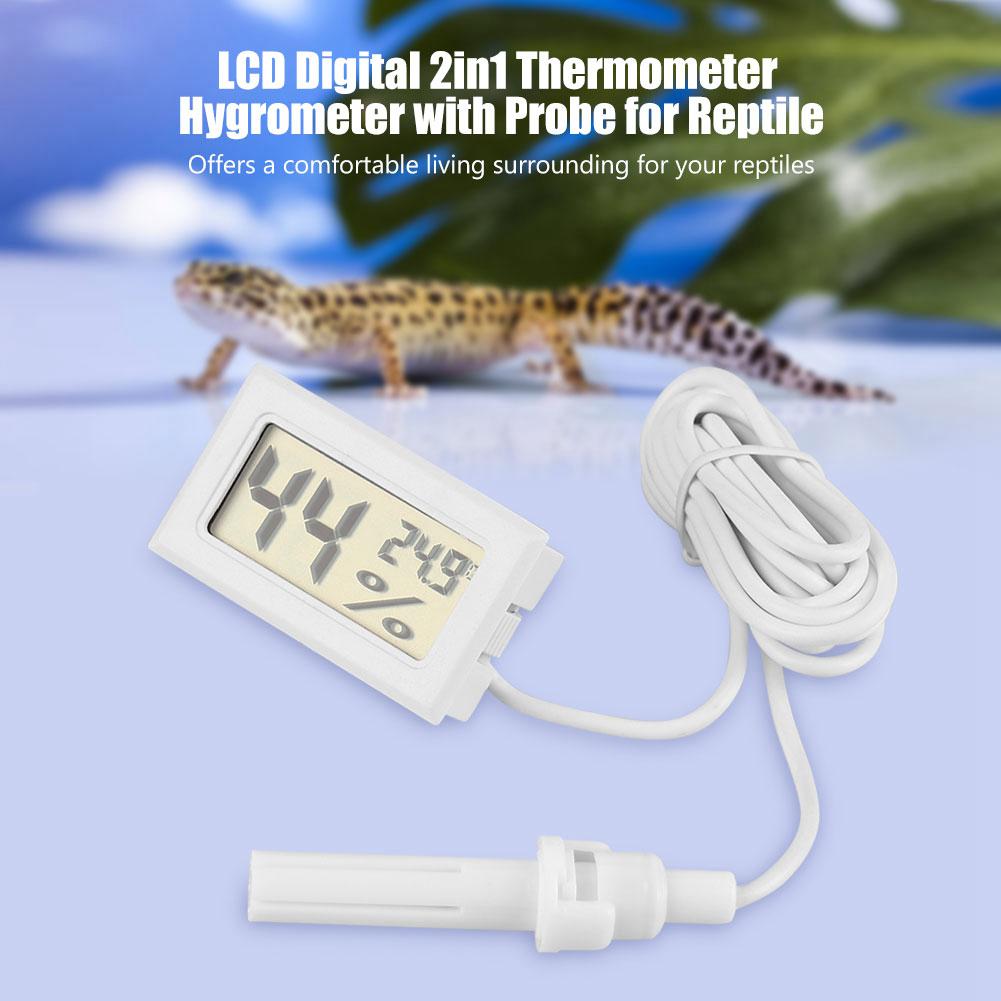 Buy LCD Digital Temperature Humidity Display Reptile Thermometer ...