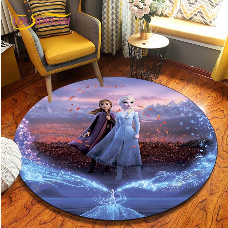 Buy Cartoon Frozen Round Carpet Floor Mat Bedroom Flannel Animal Rug ...