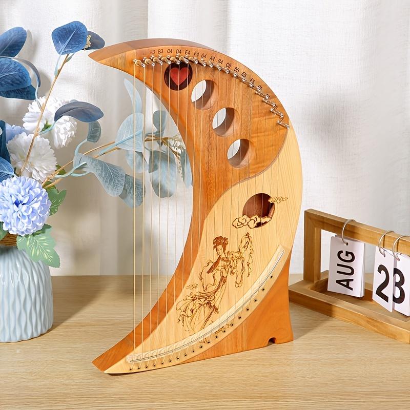 Cheap 19 String Moon Lyre Harp Mahogany Solid Wooden High Quality ...