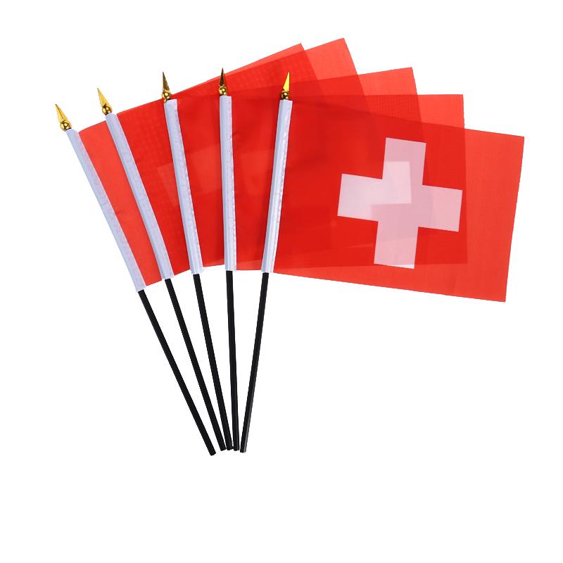 5 Pcs High Quality Cute Hand Waving Flag Switzerland National Hand ...