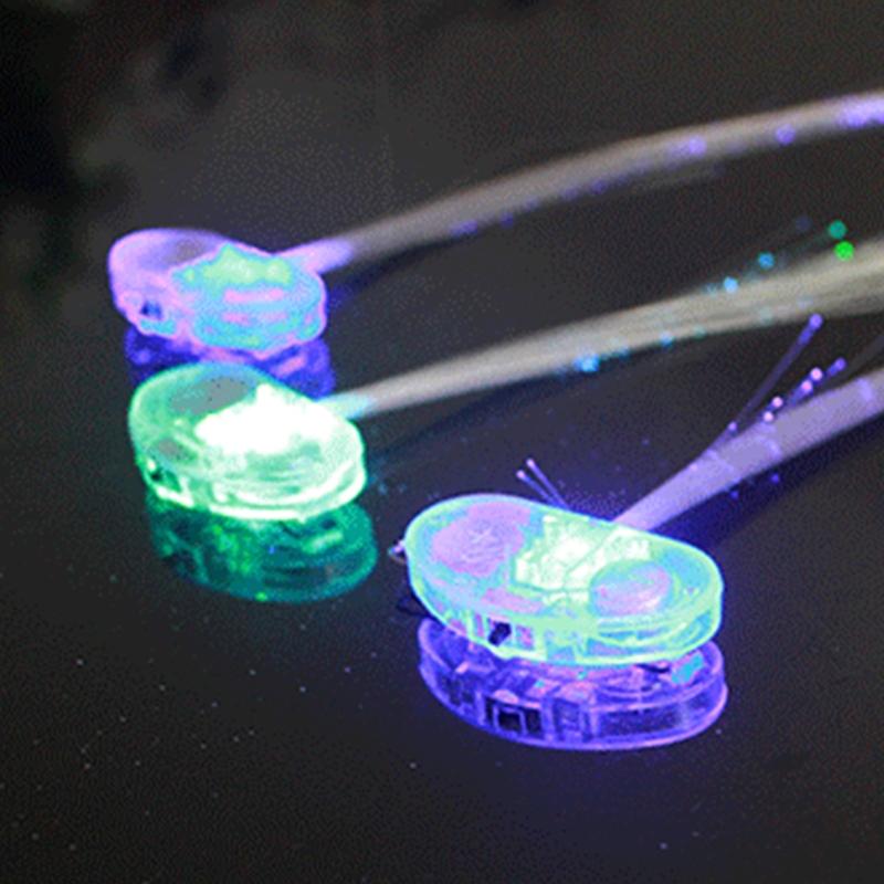 10Pcs Novelty LED Light-Up Optic Fiber Hair Extension Clips Multicolor ...