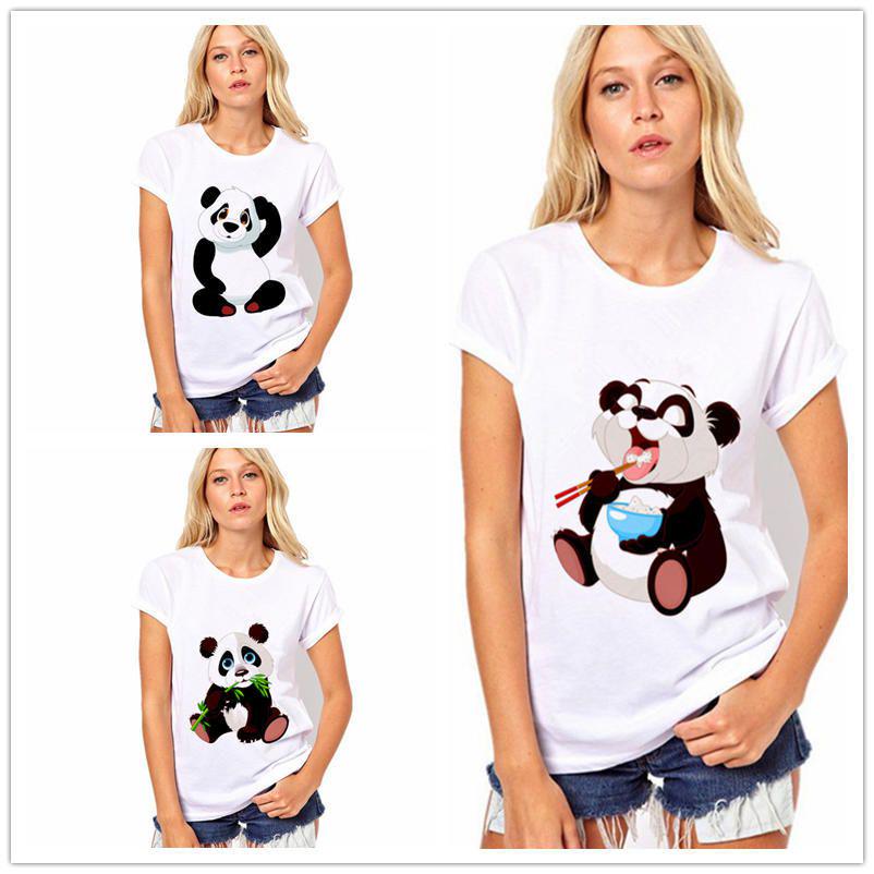 Buy Women T Shirt Tops Panda Printed Summer Casual Short Sleeve Blouses ...