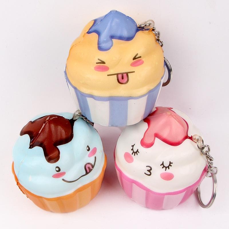 Buy Random Squishy Slow Rising Color Printing Scented Cake Pendant Key ...