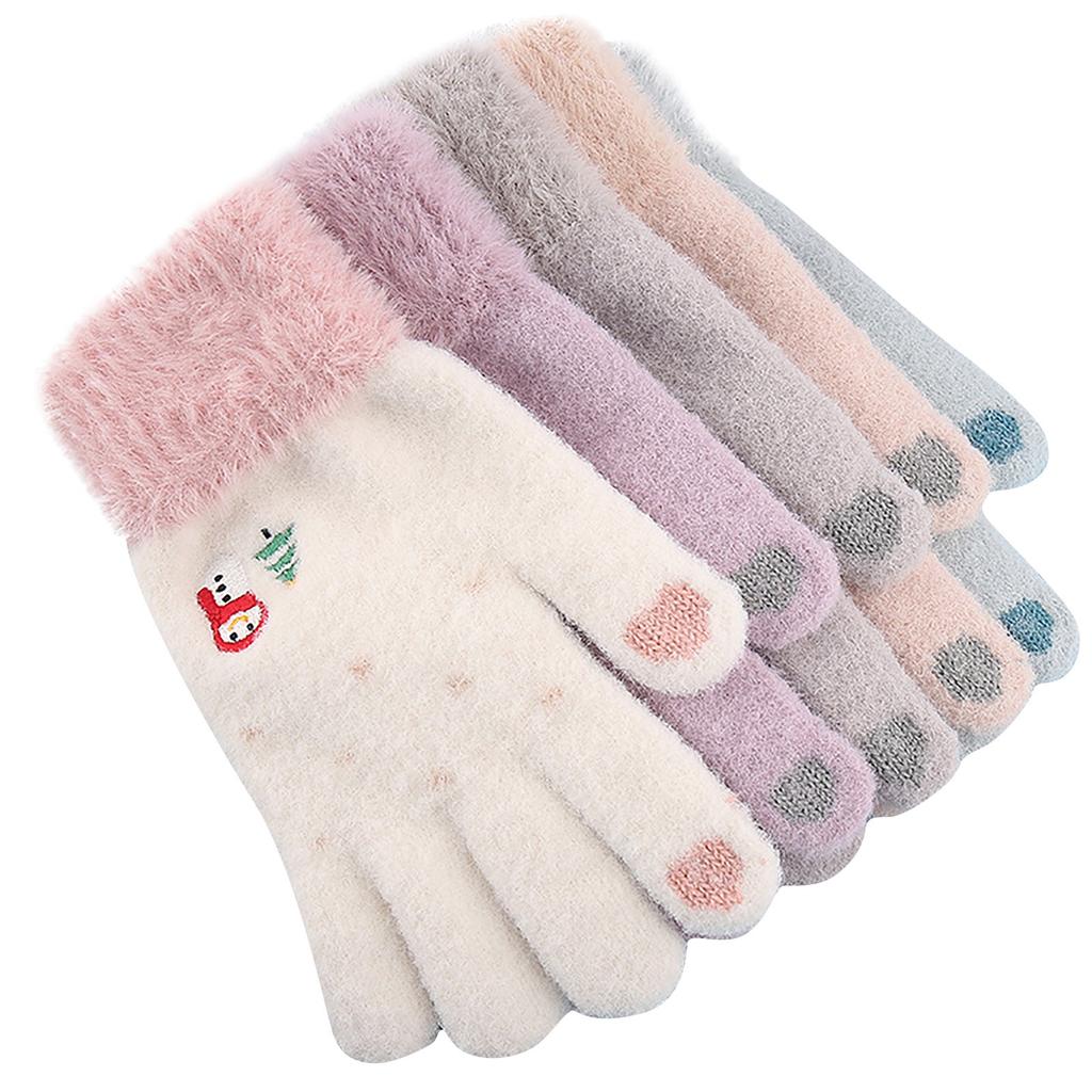 Buy Winter Women Adult Plus Velvet Thickening Cute Cartoon Point Finger ...
