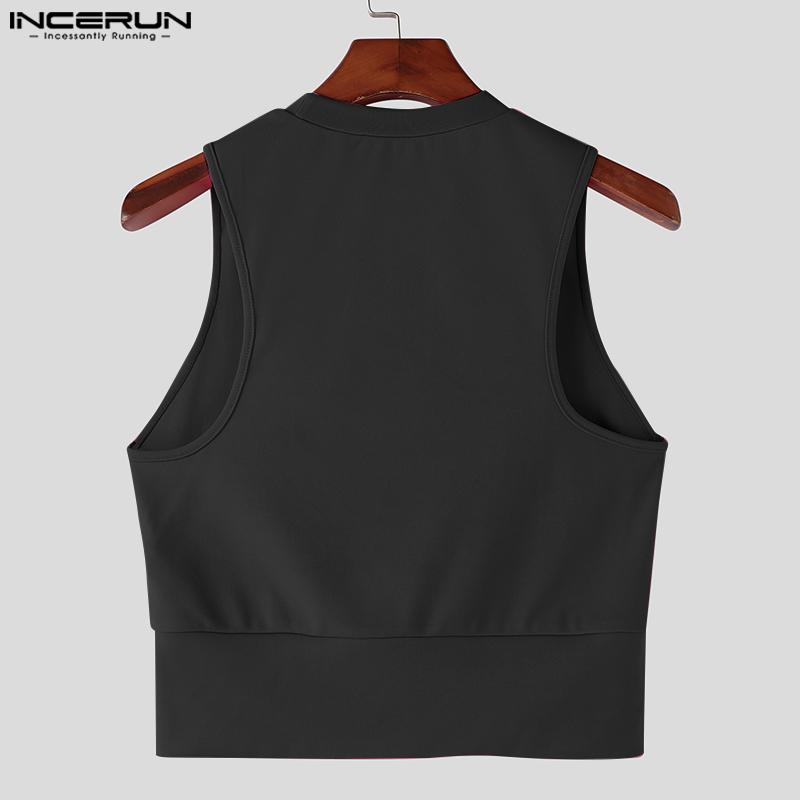 Buy INCERUN Men's Sleeveless Out-cut Heart-shaped Vest Summer Tank Tops ...