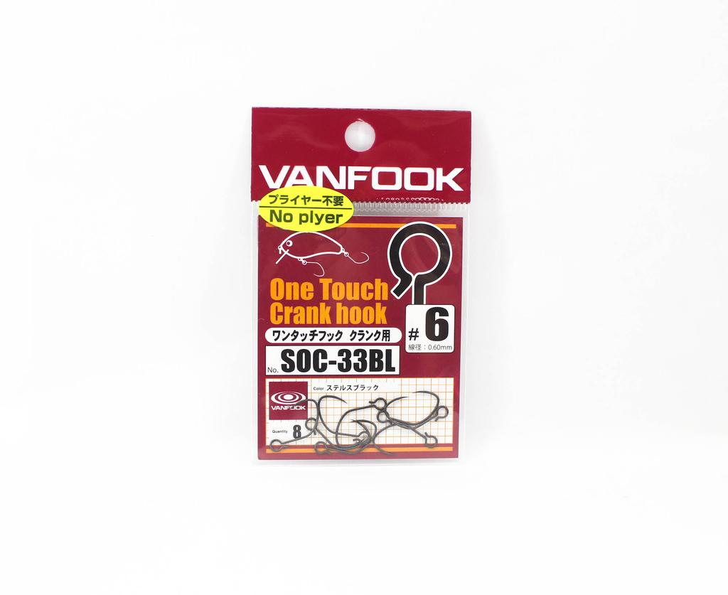 Vanfook SOC-33BL Snap on Single Hook Barbless Size 6 (7532) acquista in ...