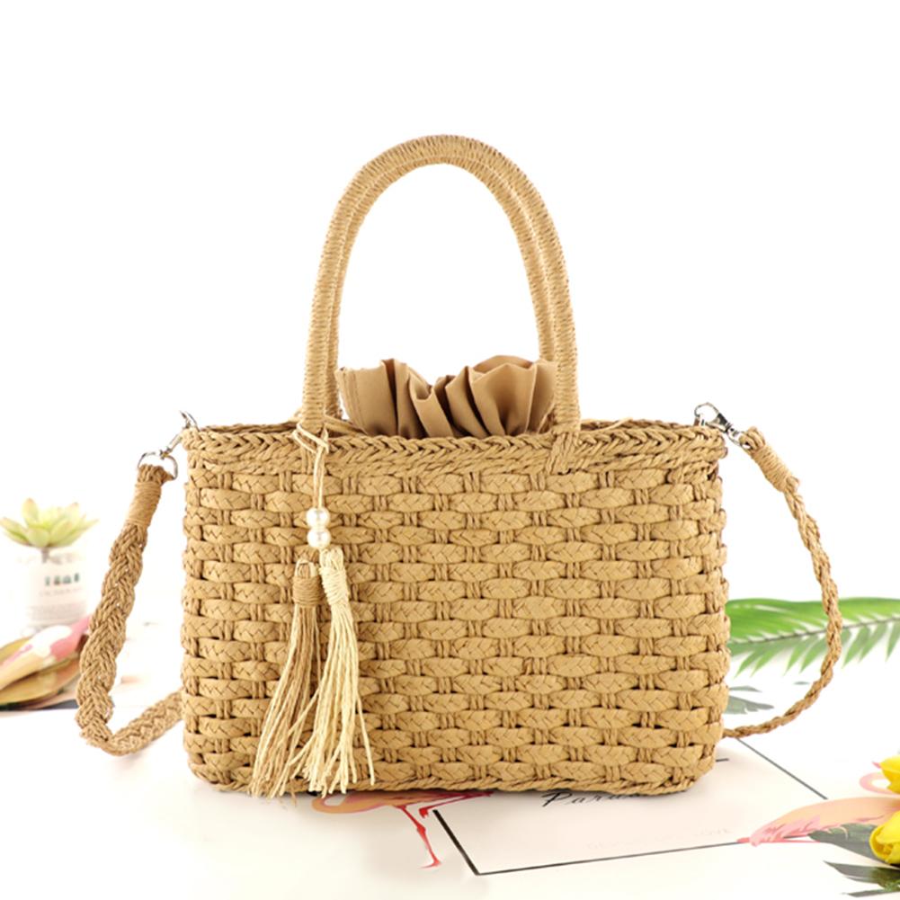 Cheap Fashion Women Woven Drawstring Shoulder Bags Summer Beach Large ...
