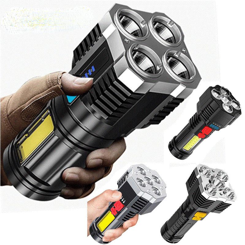 Buy 4-5 Core Portable LED Flashlight USB Rechargeable Camping Working ...