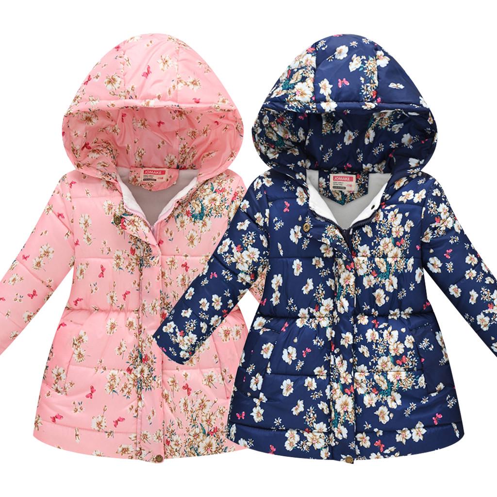 Buy AOM Toddler Kids Baby Girls Boys Flowers Hooded Winter Warm Hooded ...