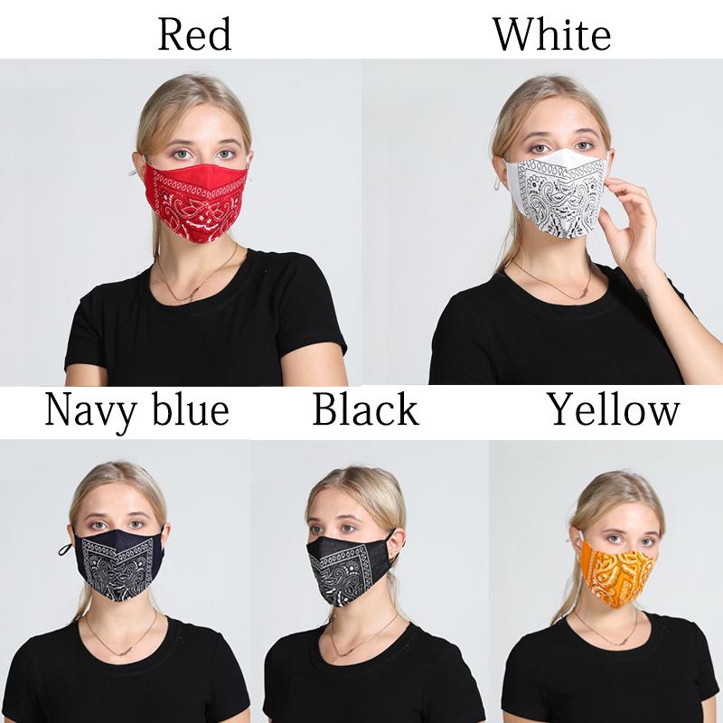 Buy 5Colors Scarf Cashew Floral Breathable Reusable Washable Printed ...