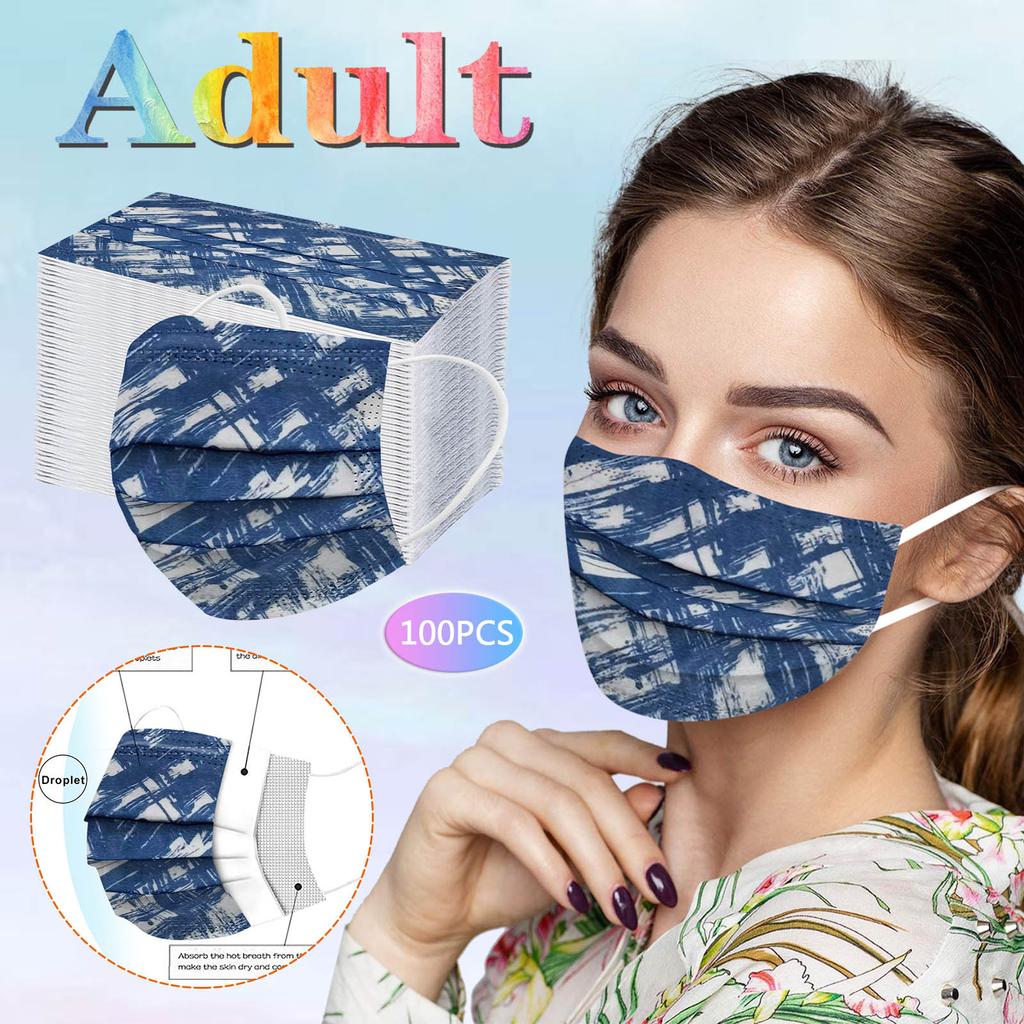 Buy 10/20/30/50/100PCS Adult Three-layer Disposable Dust-Proof Printing ...