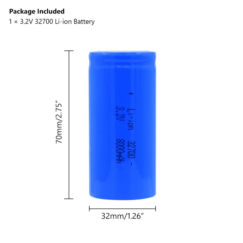 Buy 32700 Lithium Battery 3.2V 8000mAh Rechargeable Flat Top High ...