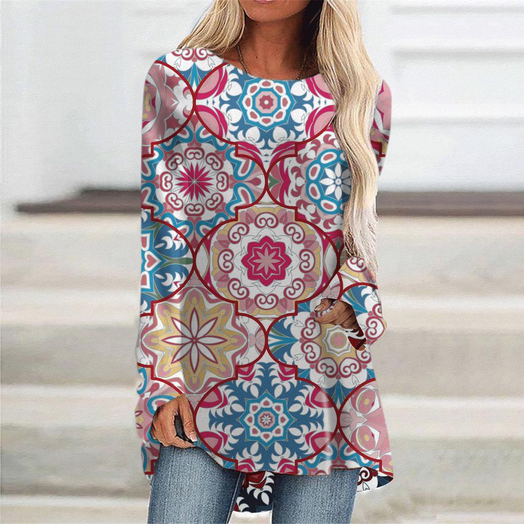 Buy Fashion Women's Loose Long-sleeved Top Casual Crewneck Autumn ...