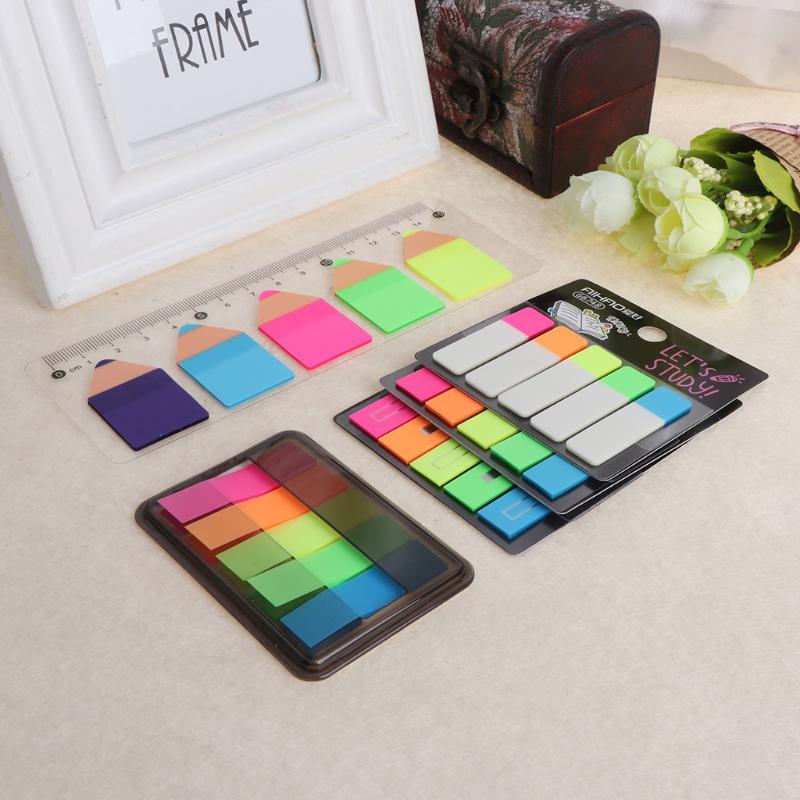 Buy Fluorescent Clear Sticker Memo Flags Post It Bookmark Index Pad Tab ...