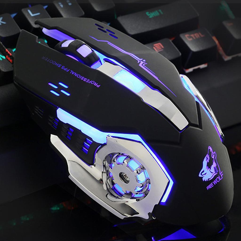 Y.E. V5 Mechanical Mouse Wire Connection for PC Soundless Silent Mouse ...