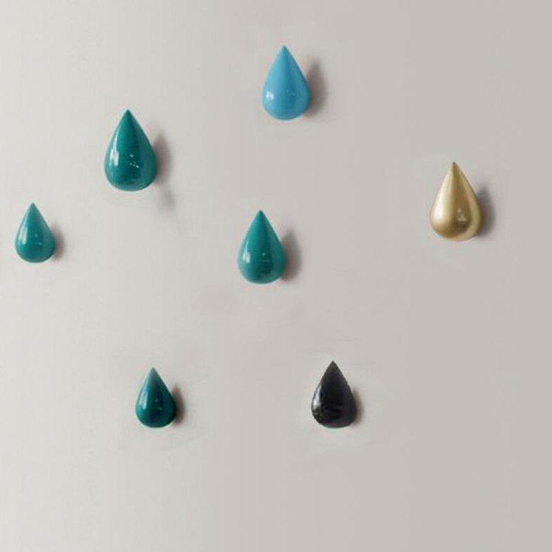 Buy Simple Modern Creative Creative Water Drop Hanging Hook Large Green ...