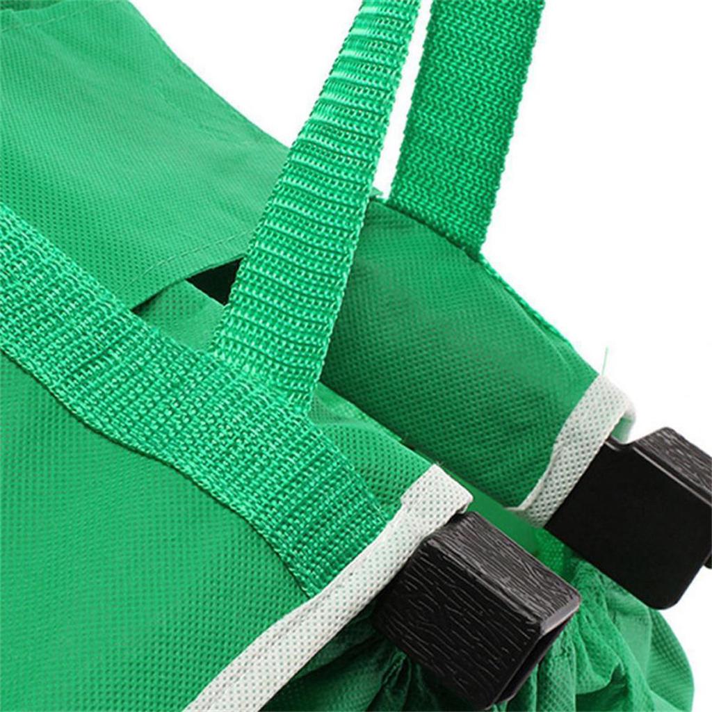 Buy Reusable Grocery Shopping Eco Bags Foldable Clip-To-Cart Grab Bag ...