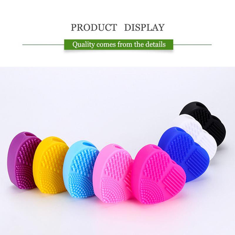 1pc Silicone Washing Brush Heart Shape Wash Scrub Brush Tool Make Up ...