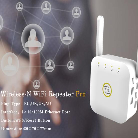 Household 300Mbps WiFi Repeater Wireless Router Range Extender Signal ...