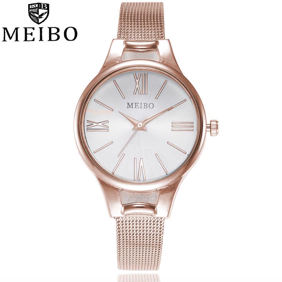Buy MEIBO Women Casual Quartz Stainless Steel Newv Strap Analog Wrist ...