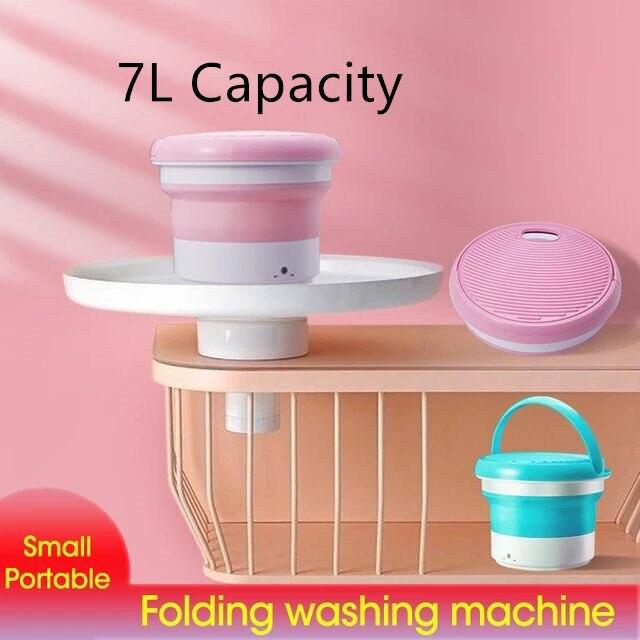 7L Foldable Washing Machine With Dryer Bucket for Clothes Socks ...