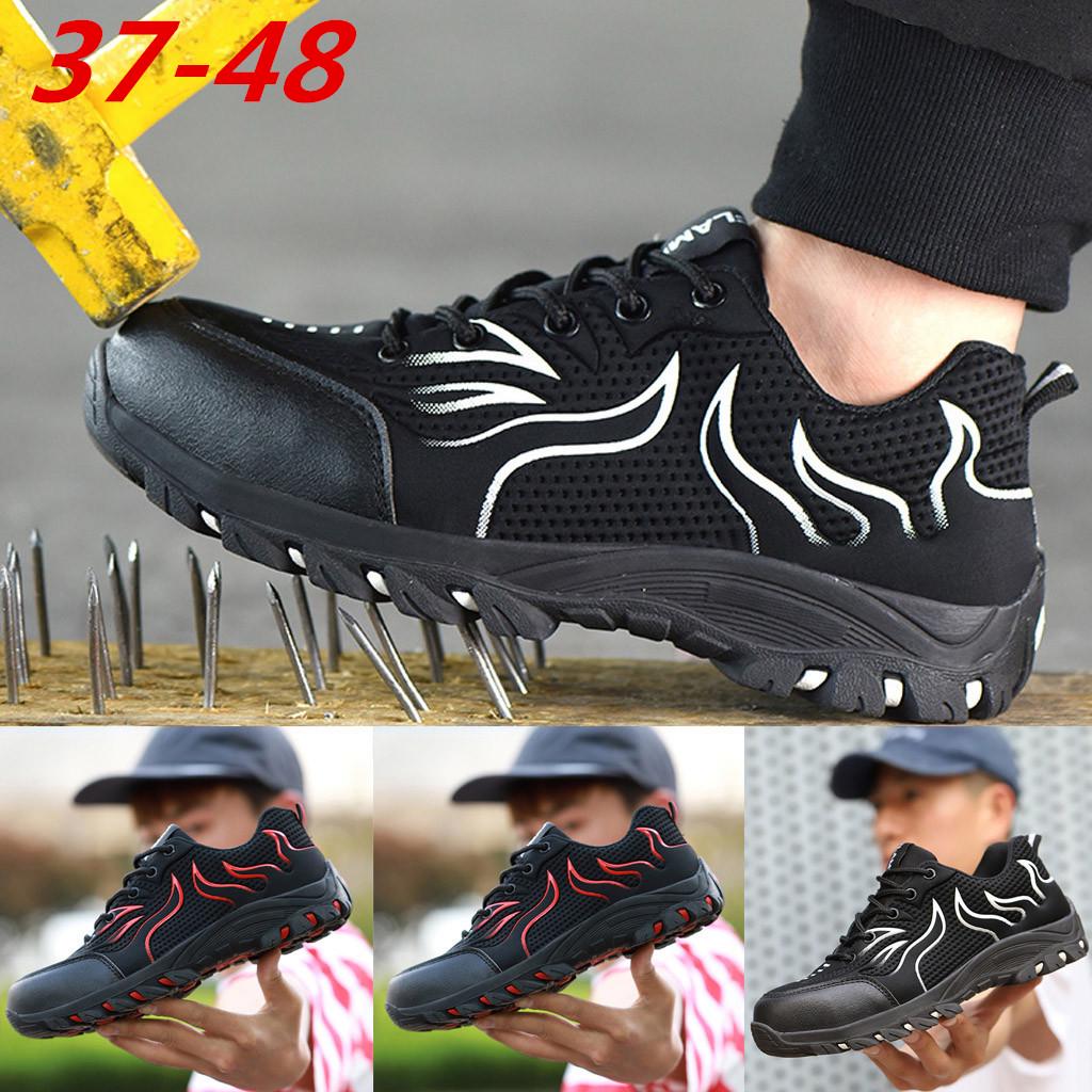 Buy Men Anti-smashing Stab-resistant Steel Toe Cap Work Shoes,Labor ...