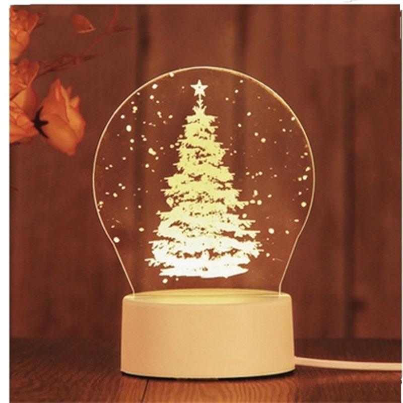 4W Acrylic Plate 3D LED Night Light Desktop Decorative Lamp Bedroom Art ...