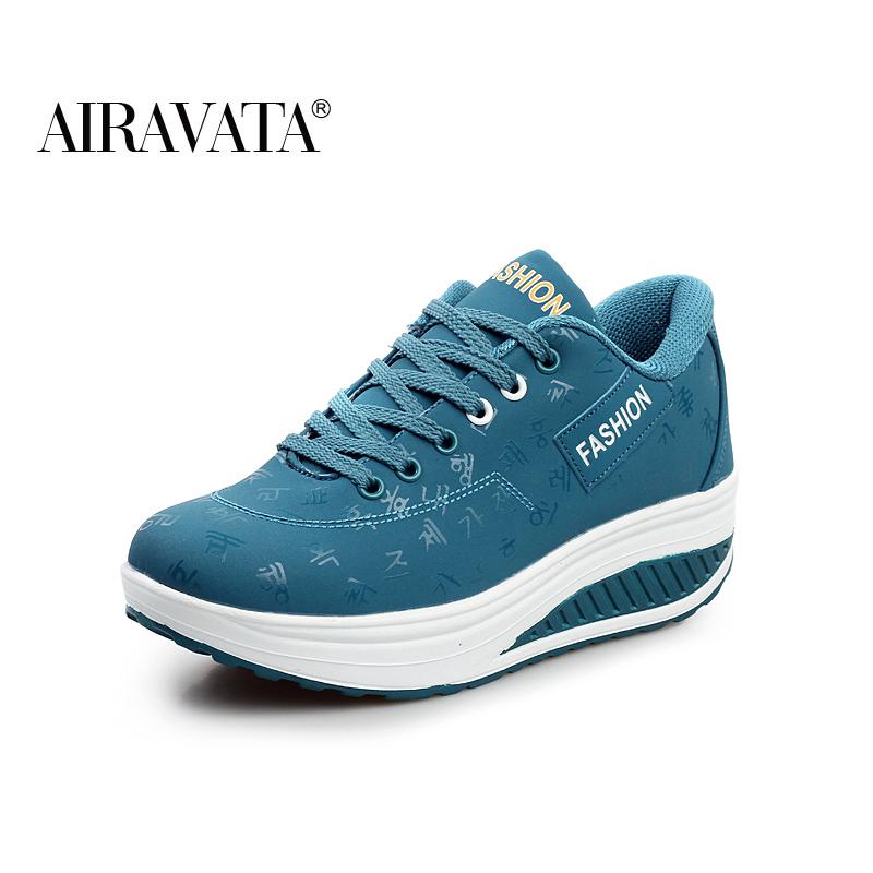 Buy Shake Shoes Women's Platform Running Sneakers Thick Bottom Wedges ...