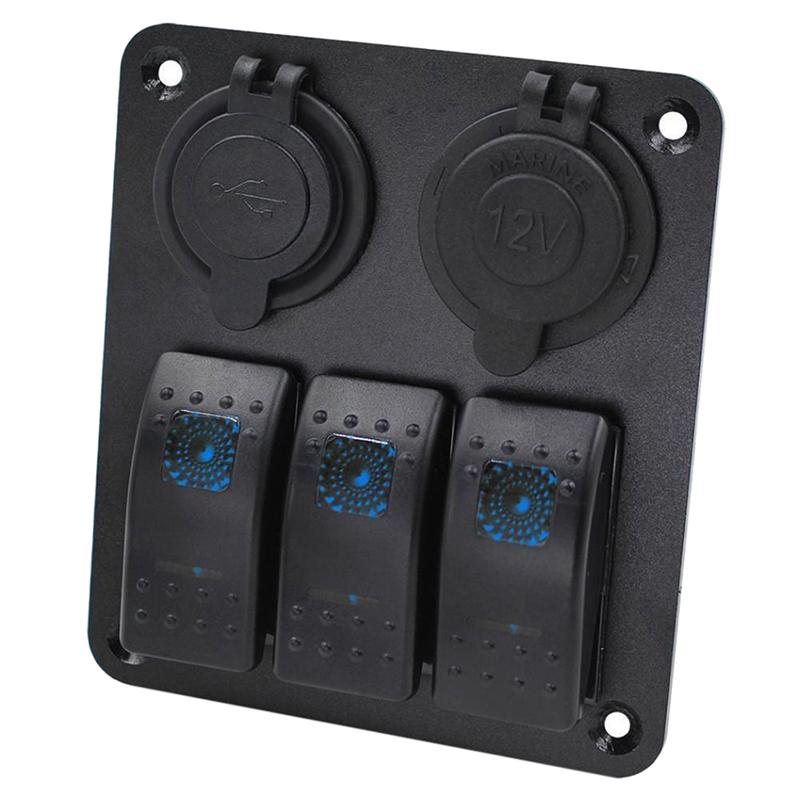 Buy 3 Gang Waterproof Usb Toggle Automotive Switch Panel Led Car Marine ...