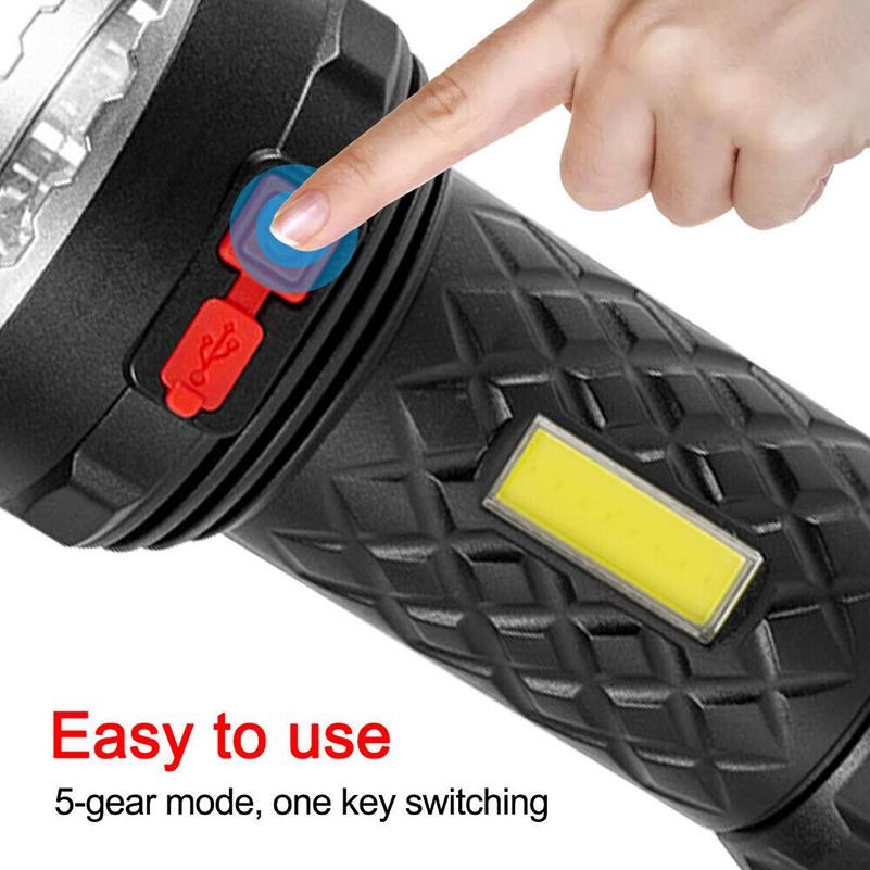 Buy Powerful 7 LED+COB Side Light LED Flashlight Waterproof 5 Modes ...