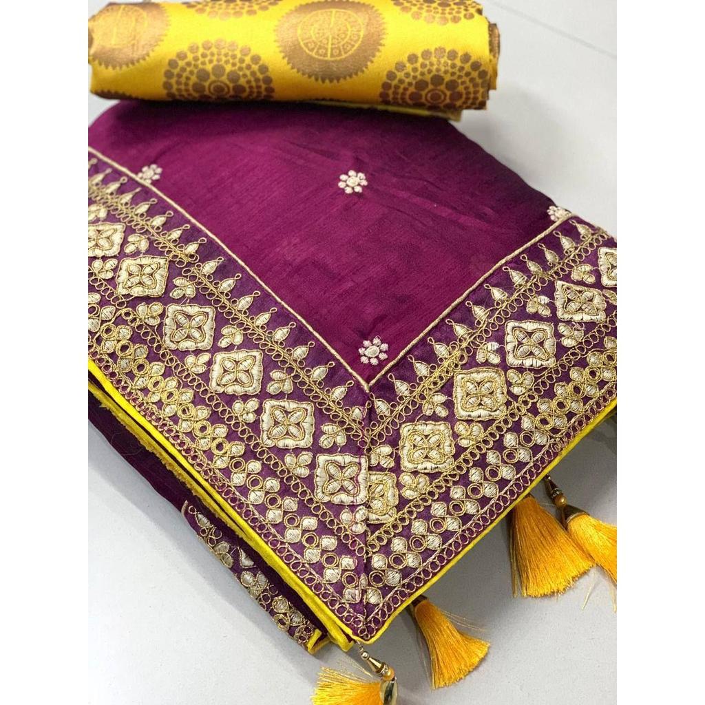 Cheap Indian Traditional Soft lichi silk golden jari design and grand ...