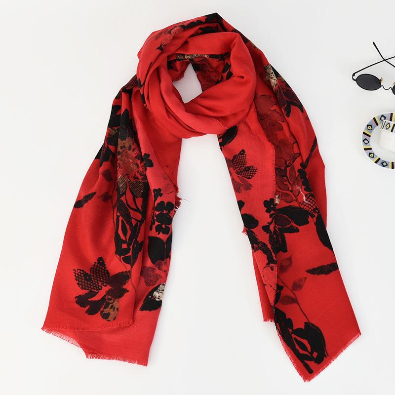 Buy Red Scarf for Women In Autumn and Winter Elegant Lady's Warm Scarf ...