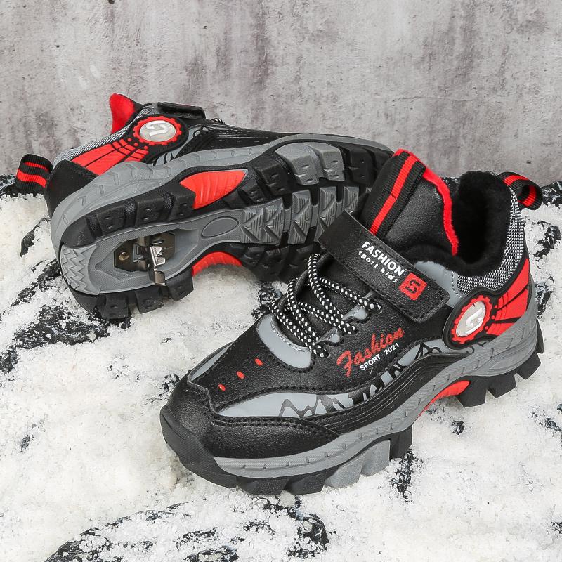 Buy Children's Shoes Winter Leather Sneakers for Students Snow Shoes ...